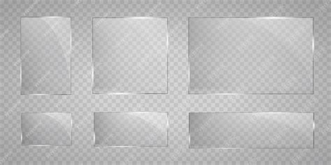 Premium Vector Glass Plates Are Installed Vector Glass Banners On A