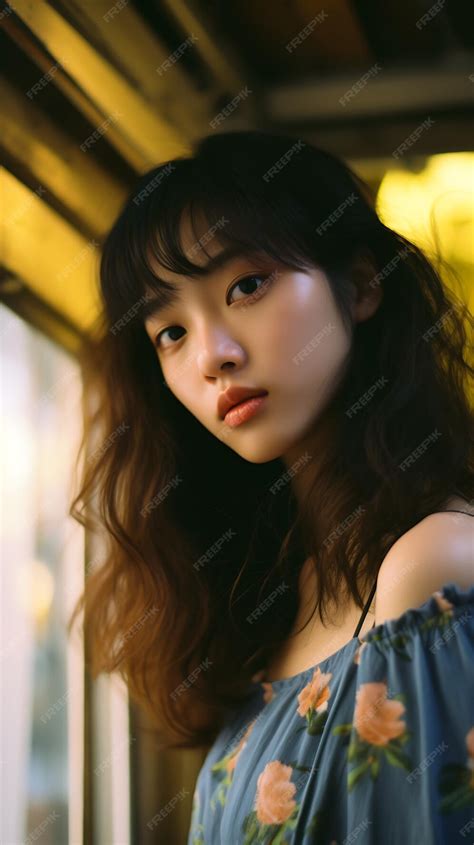 Candid Shot Of A Beautiful Korean Girl Premium Ai Generated Image