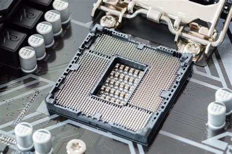 Intel Lga 1151 Cpu Socket On Motherboard Computer Pc Stock Image Image Of Industry Module