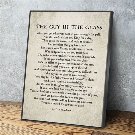 The Guy In The Glass Canvas Wall Art 1934 Poem By Dale Wimbrow Gradu