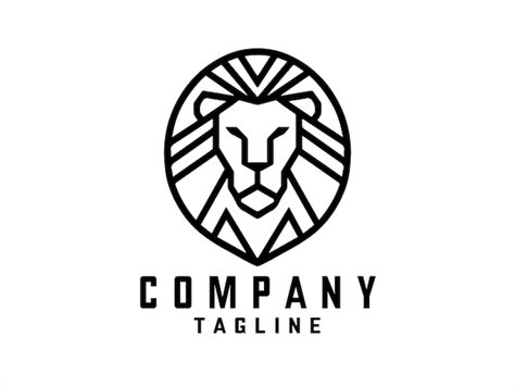 Premium Vector Circle Geometric Line Lion Head Logo