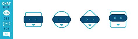 Premium Vector Chatbot Character Set Cute Bot Sign Chat Bot Logo Design Bot For Online