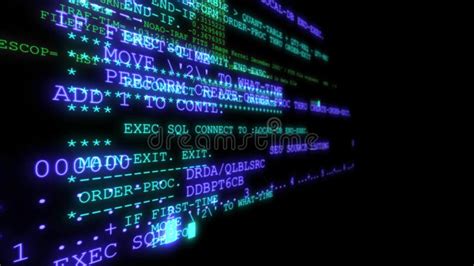 Hacker Code Running Down A Computer Screen Terminal K Stock Video Video Of Binary