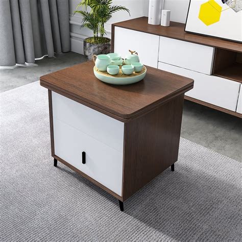 Contemporary Extendable Multifunctional Coffee Table With Drawers Homary