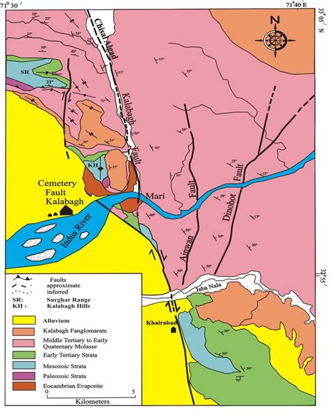 Geological Map Of The Western Salt Range And Kalabagh Hills Showing