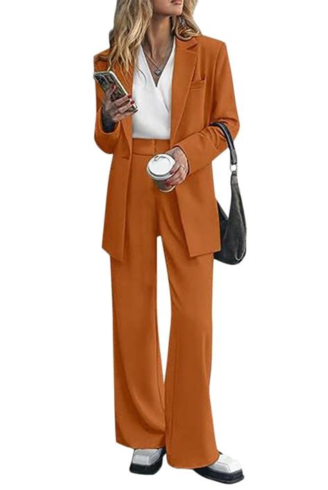 Tomwell Tailleur Femme 2 Pièces Elegant Couleur Unie Slim Fit Blazer