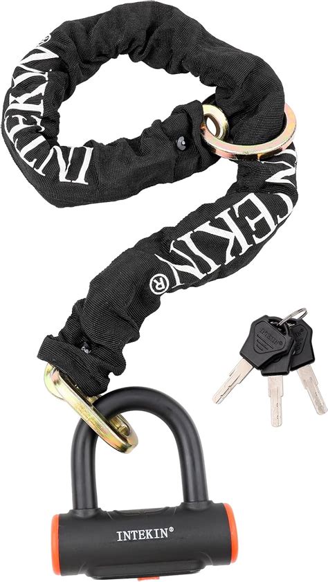 Intekin Fahrrad Kettenschloss Aus 8mm Gehärtetem Stahl 96cm Lang Motorradschlossfahrradschloss