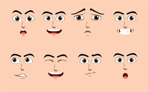 Character Designs With Different Facial Expressions 27272751 Vector Art At Vecteezy