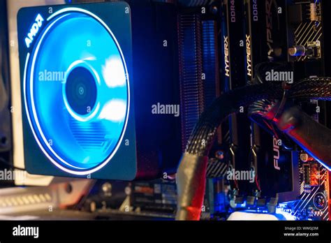 Kiev Ukraine Aug 16 2019 Close Up Of AMD Ryzen CPU On Motherboard Stock Photo Alamy