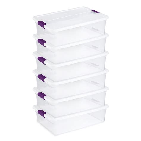 Sterilite 6 Pack Clearview Latch Box Stackable Storage Under Bed