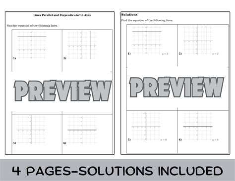Lines Parallel And Perpendicular To Axes Worksheet Teaching Resources
