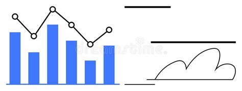 Data Analysis Visualization With Bar Graph And Trend Line For Cloud Storage Insights Stock
