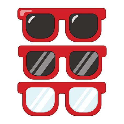 Red Sunglasses Isolated Glasses Set Vector Flat 17193510 Vector Art