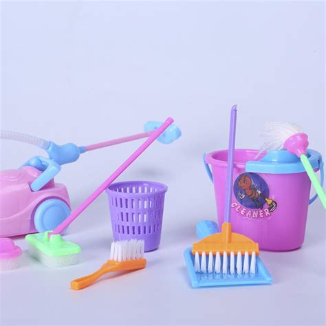 9 Pcs Set Mini Doll Accessories Cleaning Set Simul Grandado