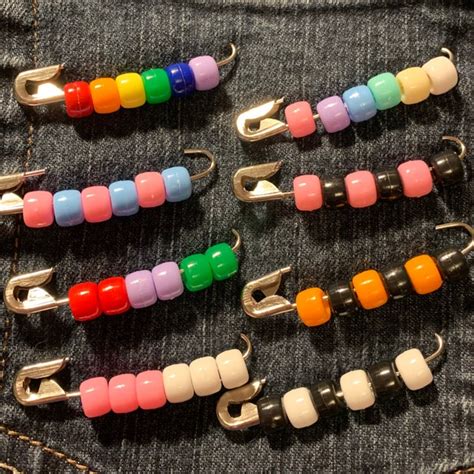Beaded Safety Pin Etsy