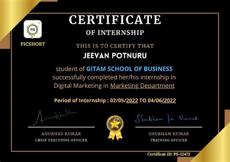 Jeevan Potnuru On Linkedin Internship Marketing Sales Digital