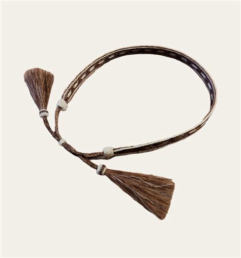 Brown And Tan 5 Strand Thick Braid Horse Hair Hat Band Double Tassle