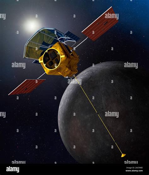 Messenger Spacecraft At Mercury Computer Artwork Messenger Mercury