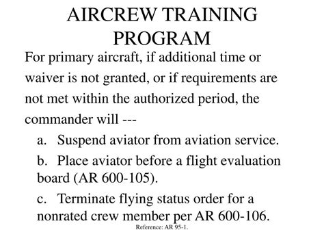 Ppt Aircrew Training Program And Commanders Guide To Individual And Crew Standardization