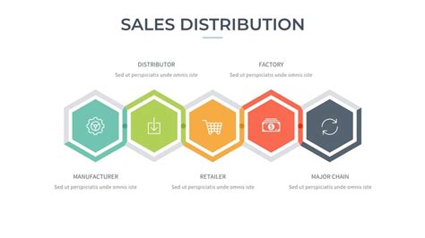 Set Of Four Hexagons With Different Icons On Them Google Slide Theme