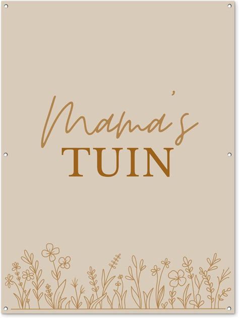 Tuinposter 120x160 Cm Mama Quote Moeder Tekst Beige Mam