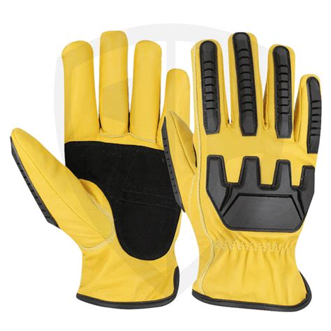 Cut Resistant Impact Work Glove With Gel Padding Armor Leather