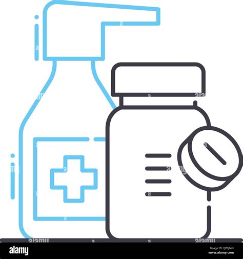 Antibiotic Pills Line Icon Outline Symbol Vector Illustration