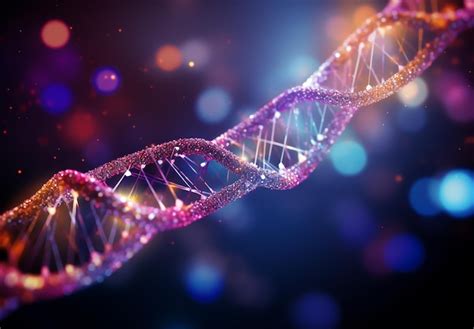 Genetic Code Dna Molecule Structure On Digital Background Premium Ai