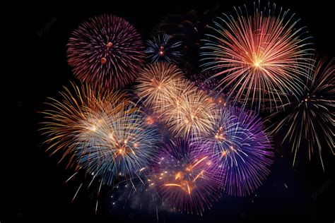 Fireworks Exploding In The Dark Sky Background High Resolution Night