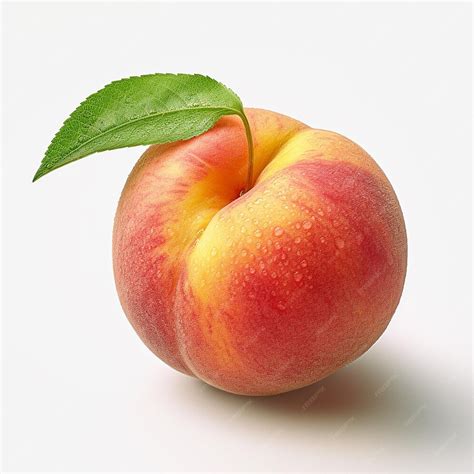 Premium Ai Image Fresh Peach Fruit On White Plain Background
