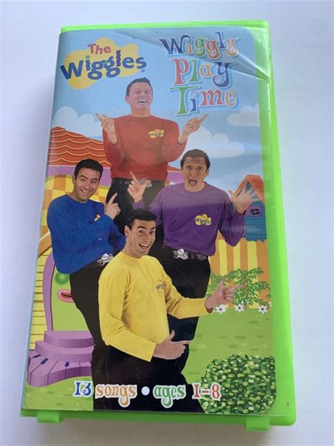 The Wiggles Wiggly Play Time Vhs Tape 2001 Vintage Preschool Green