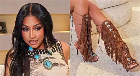 Yung Miami Steps Into Western Trend With Fringe Knee High Strappy