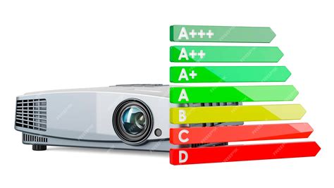 Premium Photo Projector With Energy Efficiency Chart 3d Rendering