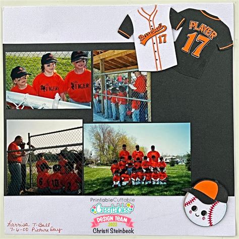 Baseball Scrapbook Layouts Baseball Scrapbook Pages Premade Baseball
