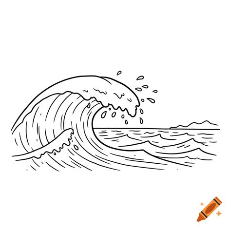 Ocean Wave Picture Drawing