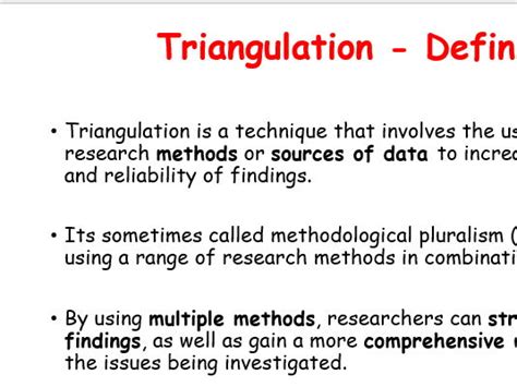Btec Level 3 Handsc Unit 4 Lesson Resource On Triangulation Question 1