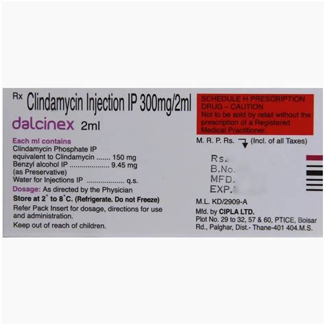 Dalcinex Clindamycin 300mg Injection Cleocin At ₹ 127 Vial Clindamycin Injection In Nagpur