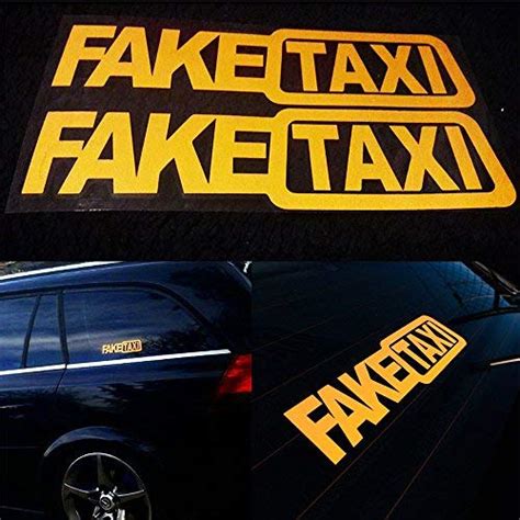 Boilipoint 2x Fake Taxi Car Sticker Faketaxi Decal Emblem Self Adhesive