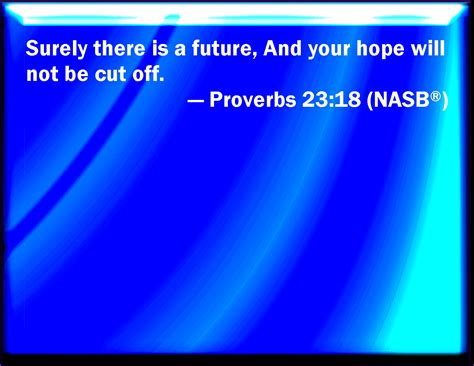 Proverbs 23 18 For Surely There Is An End And Your Expectation Shall Not Be Cut Off