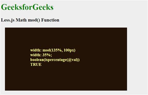Lessjs Math Mod 函数 码农参考