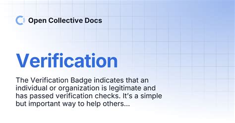 Verification Open Collective Docs