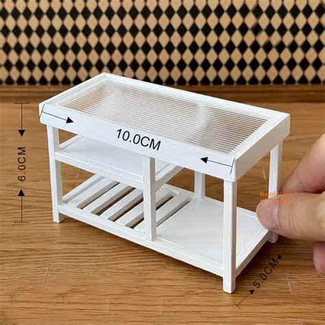 Miniature White 112 Kitchen Working Table Mini Cooking Shop Real