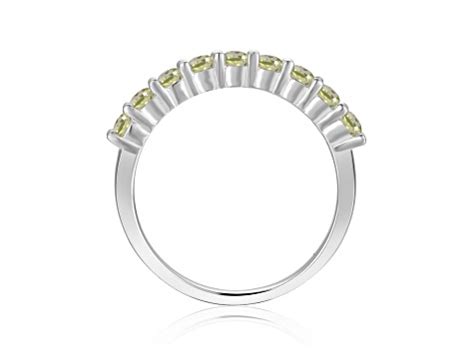 Round Peridot Sterling Silver Anniversary Style Stackable Band Ring 0