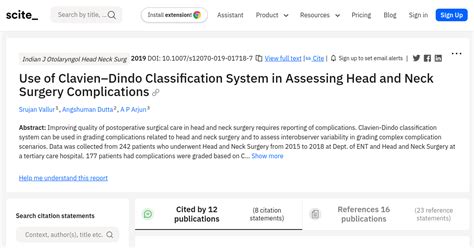 Use Of Claviendindo Classification System In Assessing Head And Neck Surgery Complications