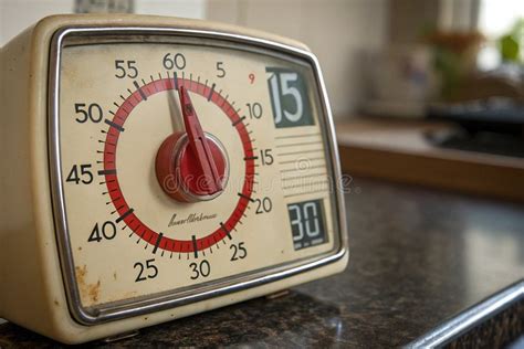 Vintage Analog Kitchen Countdown Timer 15 Minutes Remaining Vintage