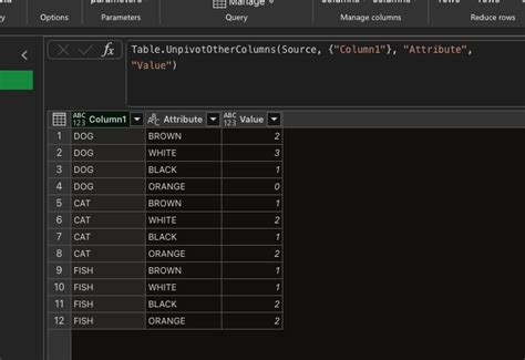 datatable how to categorize table columns by table results and return