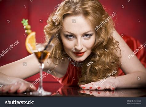 Sexy Women Red Dress Cocktail Stock Photo Shutterstock