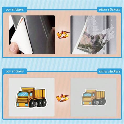 60 Pcs Engineering Vehicles Stickers Vinyl Aesthetics Stickers