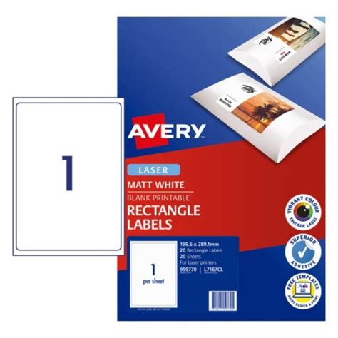 Avery Printable Labels L7167cl 1996x2891mm Rectangle Photo Matte