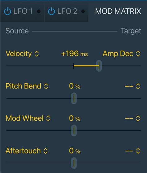 logic sequencer velocity not affecting quick sampler mod matrix logic